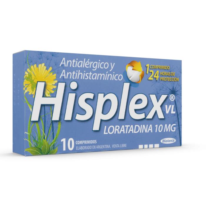 loratadina 10 mg comp.x 10 | HISPLEX – MARBE S.A. | Droguería