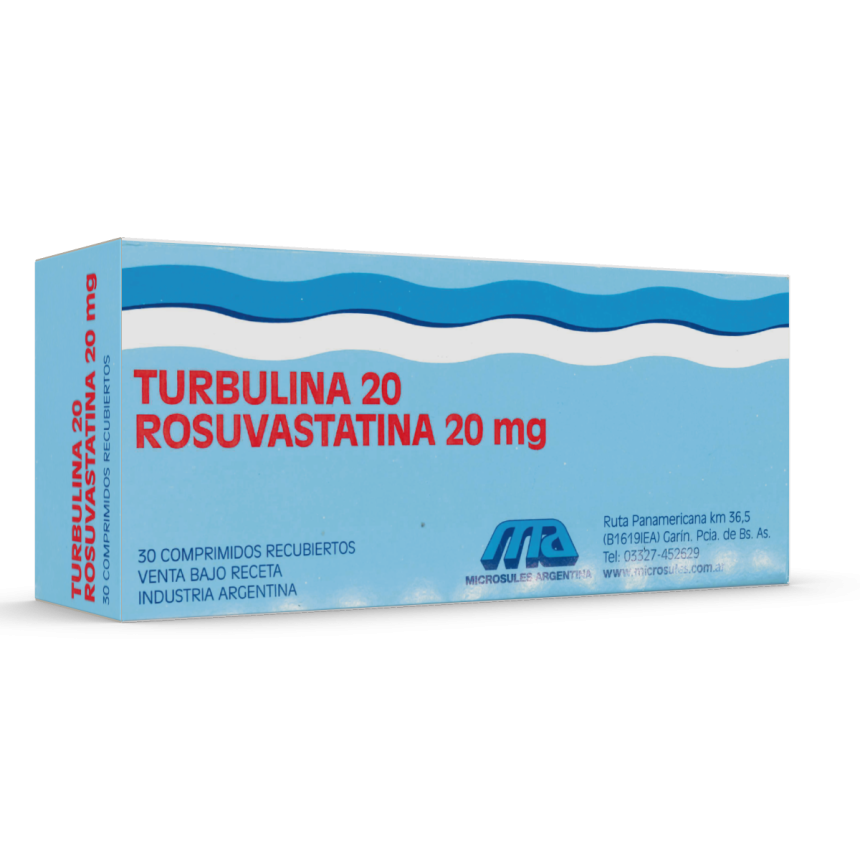 rosuvastatina 20 mg comp.rec.x 30 | TURBULINA – MARBE S.A. | Droguería